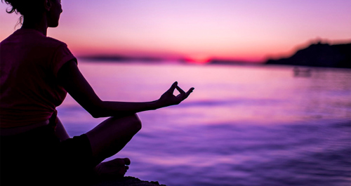 meditation sunset
